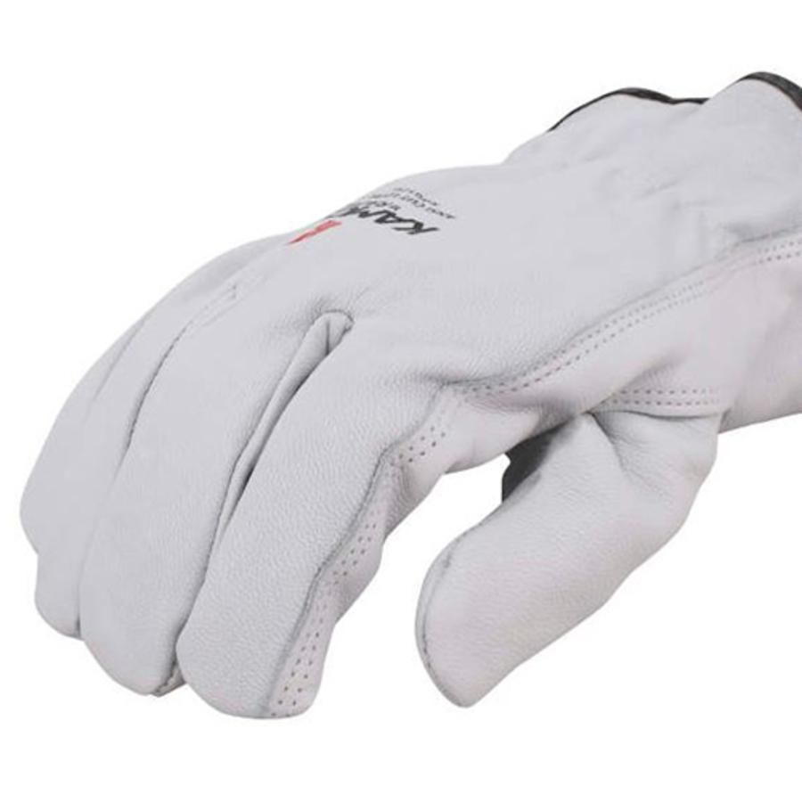 KAMORI Grain Goatskin Cut Resistant Gloves, RWG52, Cut A5, White, Large